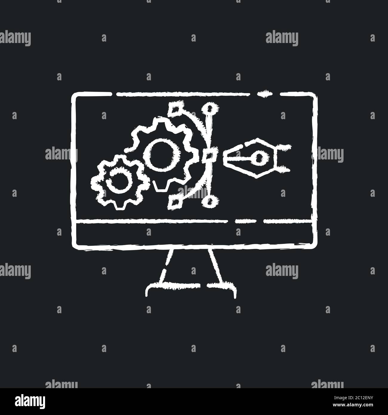 Prototype chalk white icon on black background Stock Vector Image & Art ...