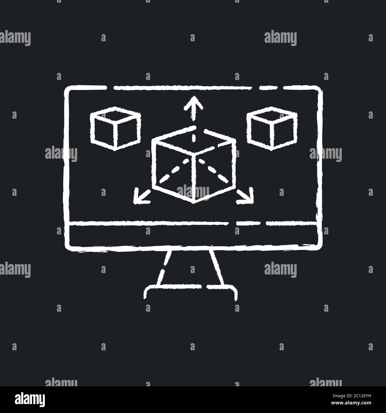 Modeling chalk white icon on black background Stock Vector Image & Art ...