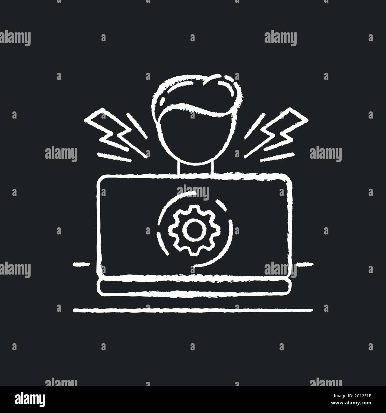 Stress testing chalk white icon on black background Stock Vector Image ...