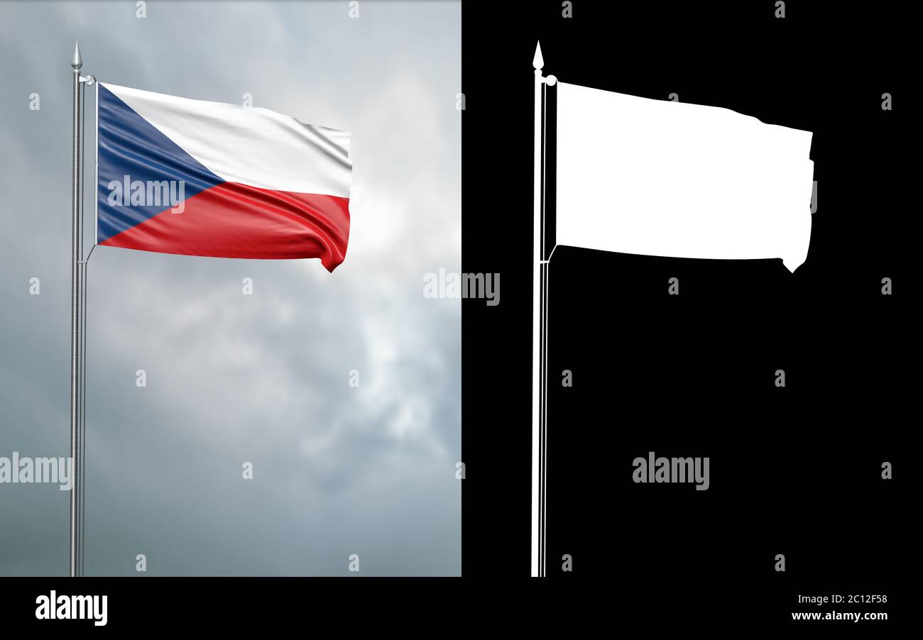 3d illustration of the state flag of Czechoslovakia moving in the wind ...
