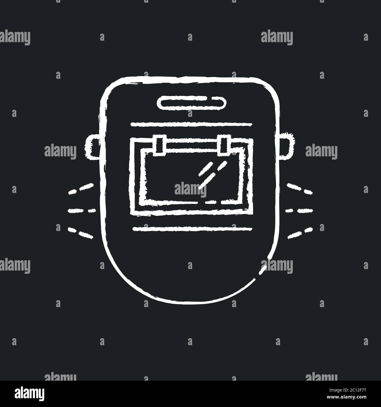 Welder mask chalk white icon on black background Stock Vector Image ...