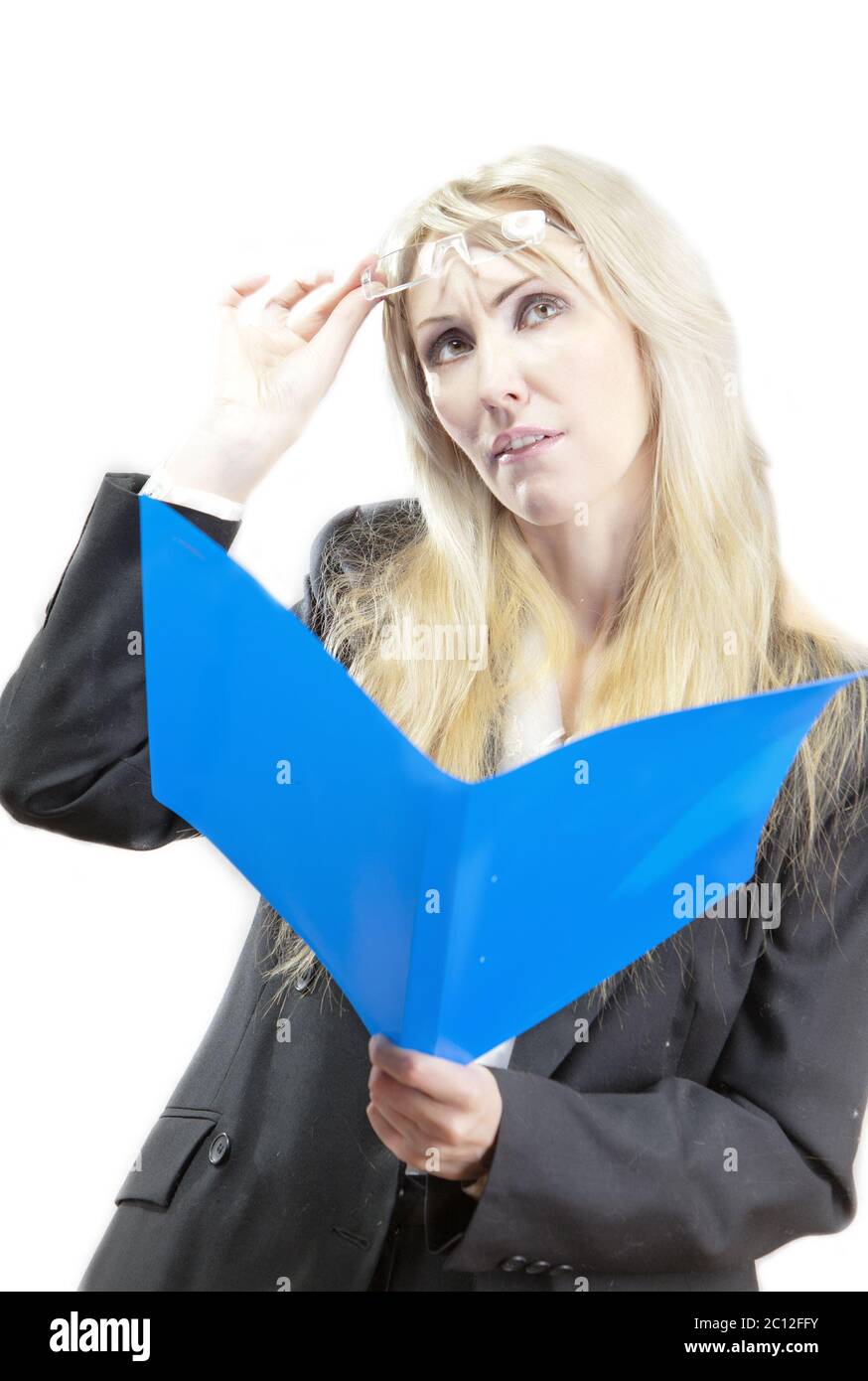 business woman with folder Stock Photo - Alamy