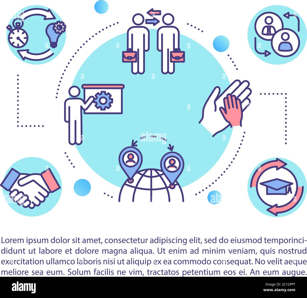 International student exchange concept icon with text Stock Vector ...