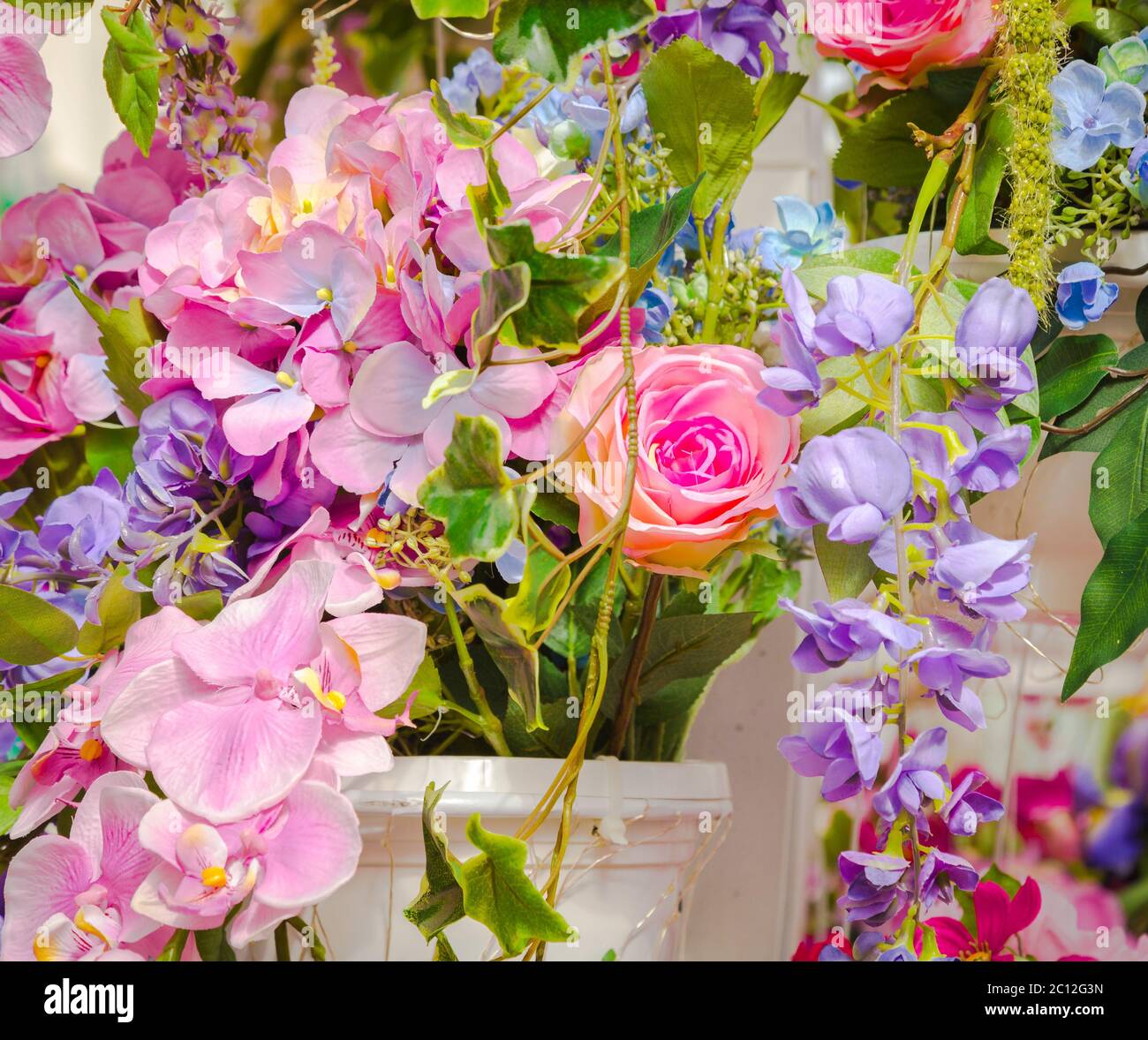 Pattern of natural flowers background Stock Photo - Alamy