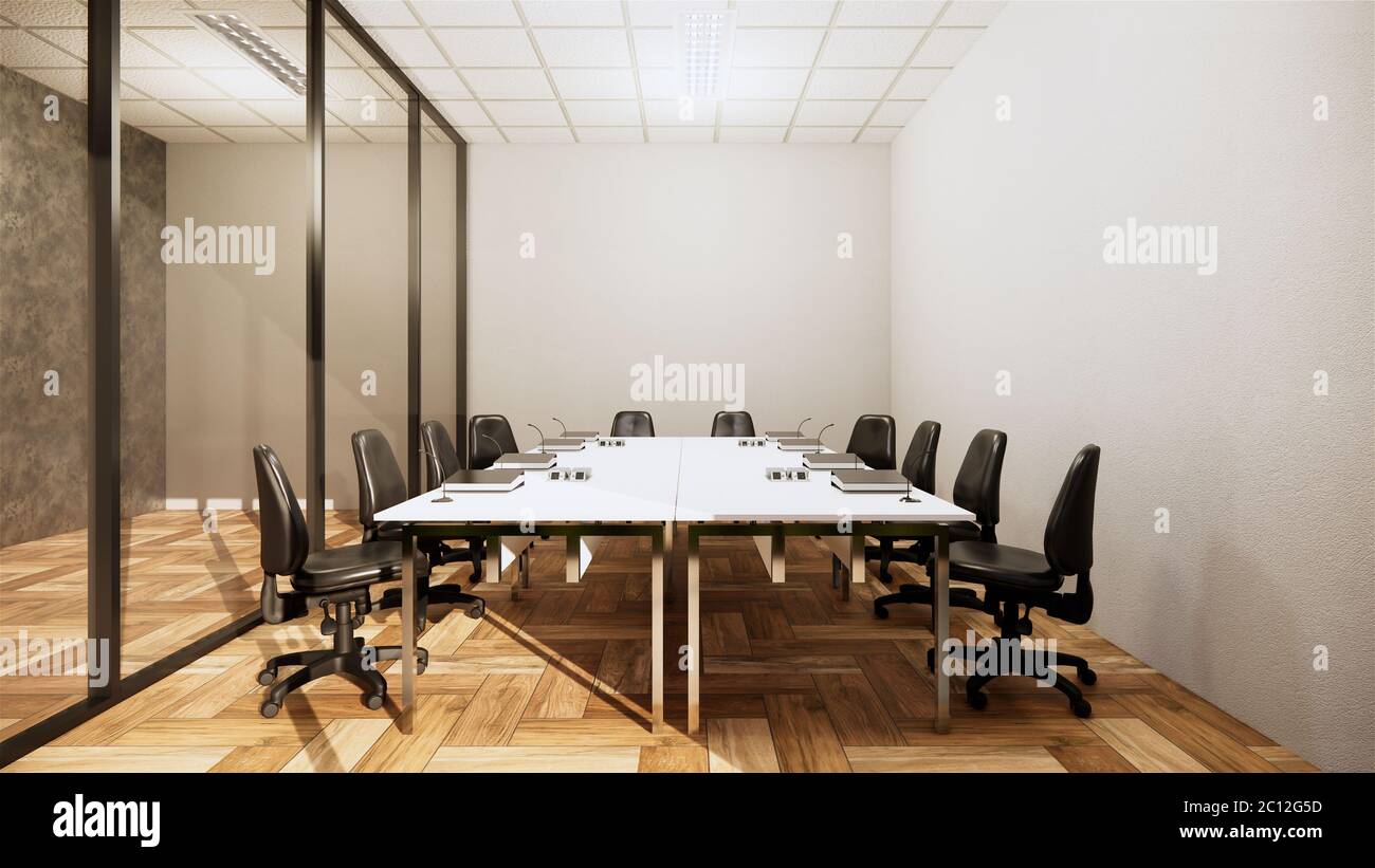 Office business - beautiful boardroom meeting room and conference table ...