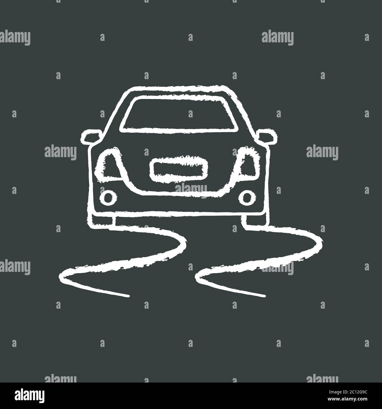 Stability control chalk white icon on black background Stock Vector ...