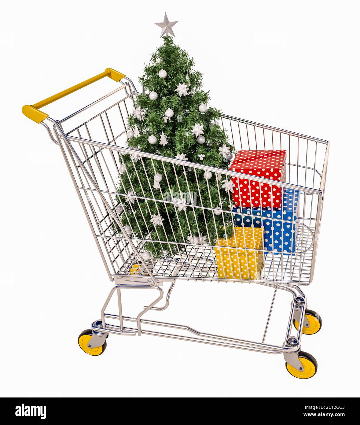 Gifts in basket Cut Out Stock Images & Pictures - Alamy