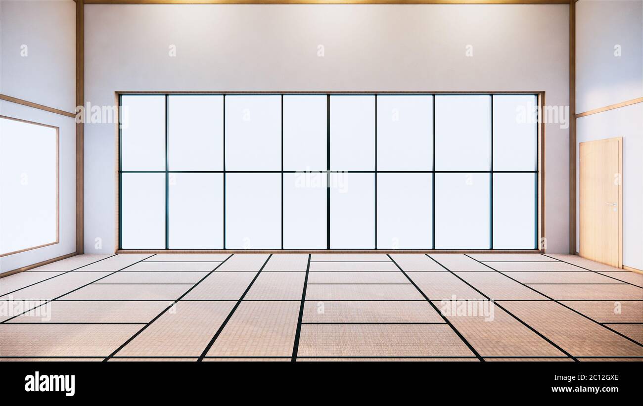Big empty room Interior mock up.3D rendering Stock Photo - Alamy