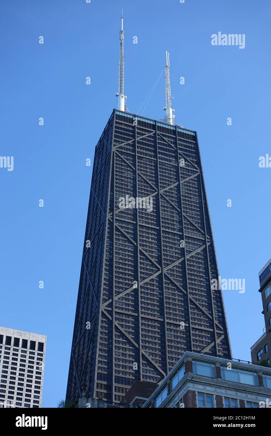 CHICAGO, IL -31 MAY 2020- View of the landmark John Hancock Center and ...