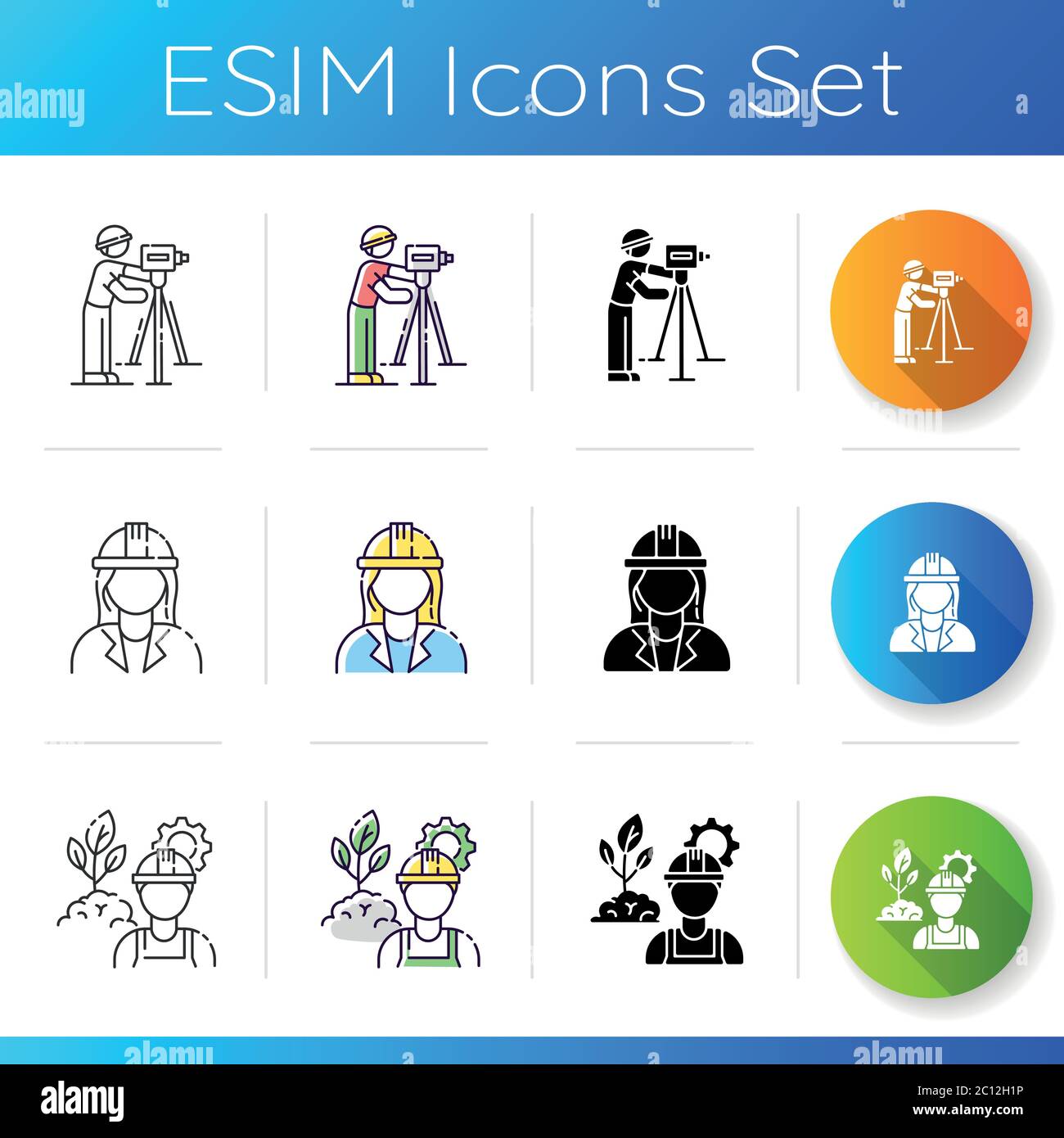 Civil engineer male surveyor Stock Vector Images - Alamy