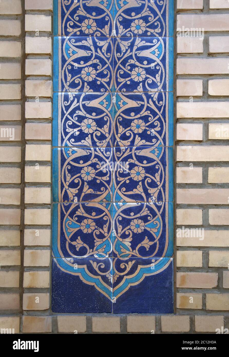 Old Eastern mosaic on the wall of a mosque, Uzbekistan Stock Photo - Alamy