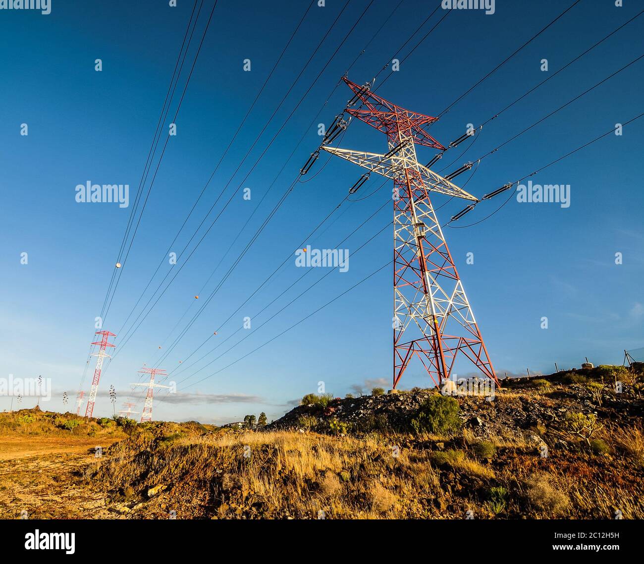 Electricity Power Pylon Stock Photo - Alamy