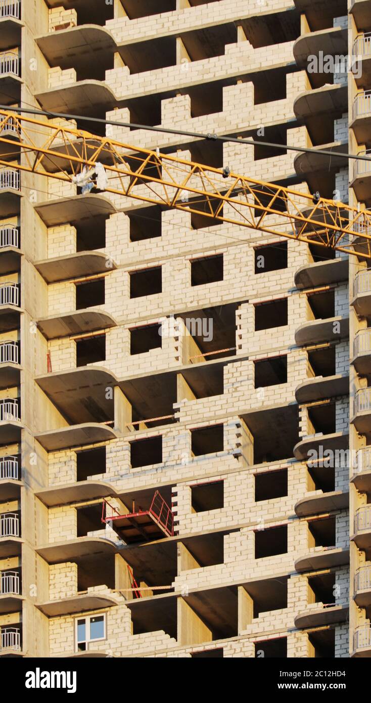 platform for taking heavy load with a crane in the construction multi ...