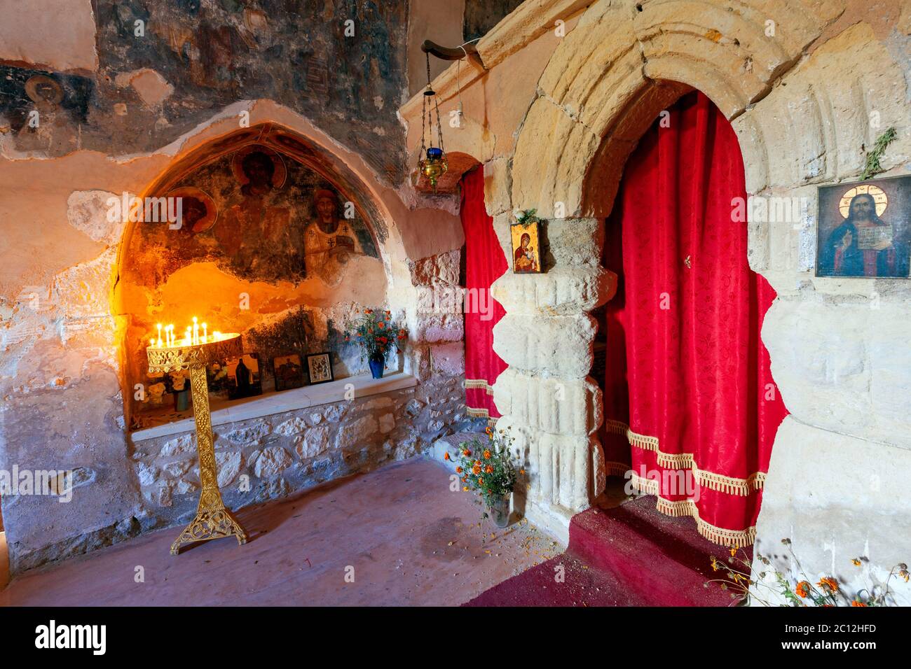 Old stone church in Heraklion region, Crete, Greece, Europe Stock Photo ...