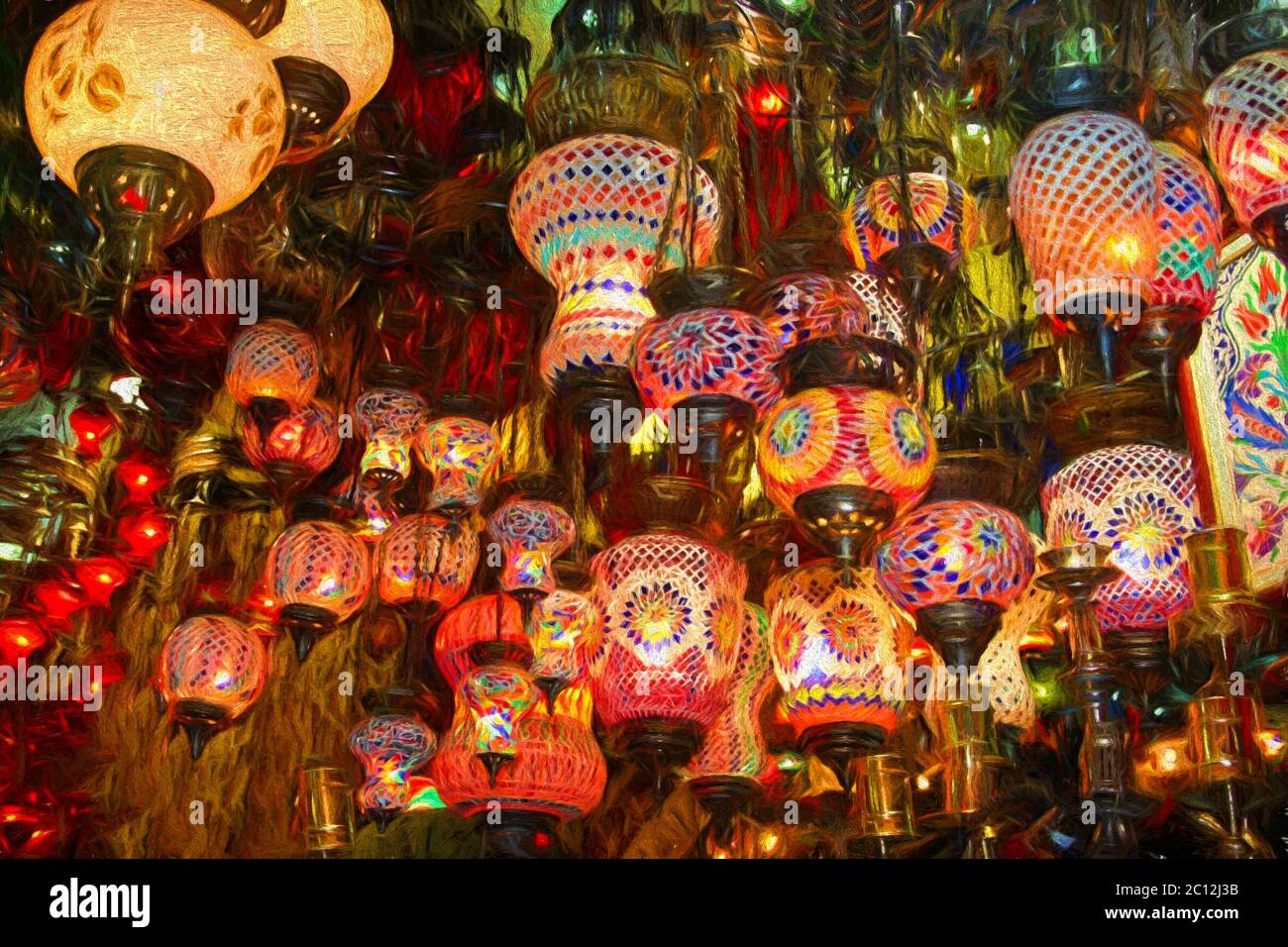 Lamps on sale in bazaar Stock Photo - Alamy