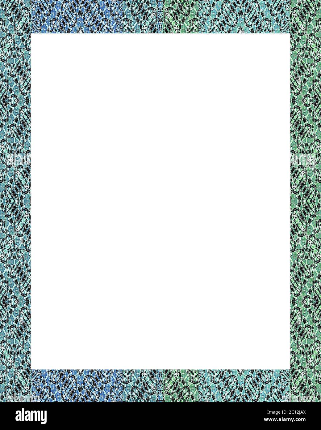 White Frame with Decorated Ethnic Borders Stock Photo - Alamy