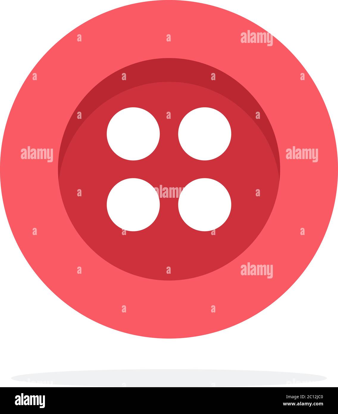 Red button with four holes vector flat isolated Stock Vector Image ...