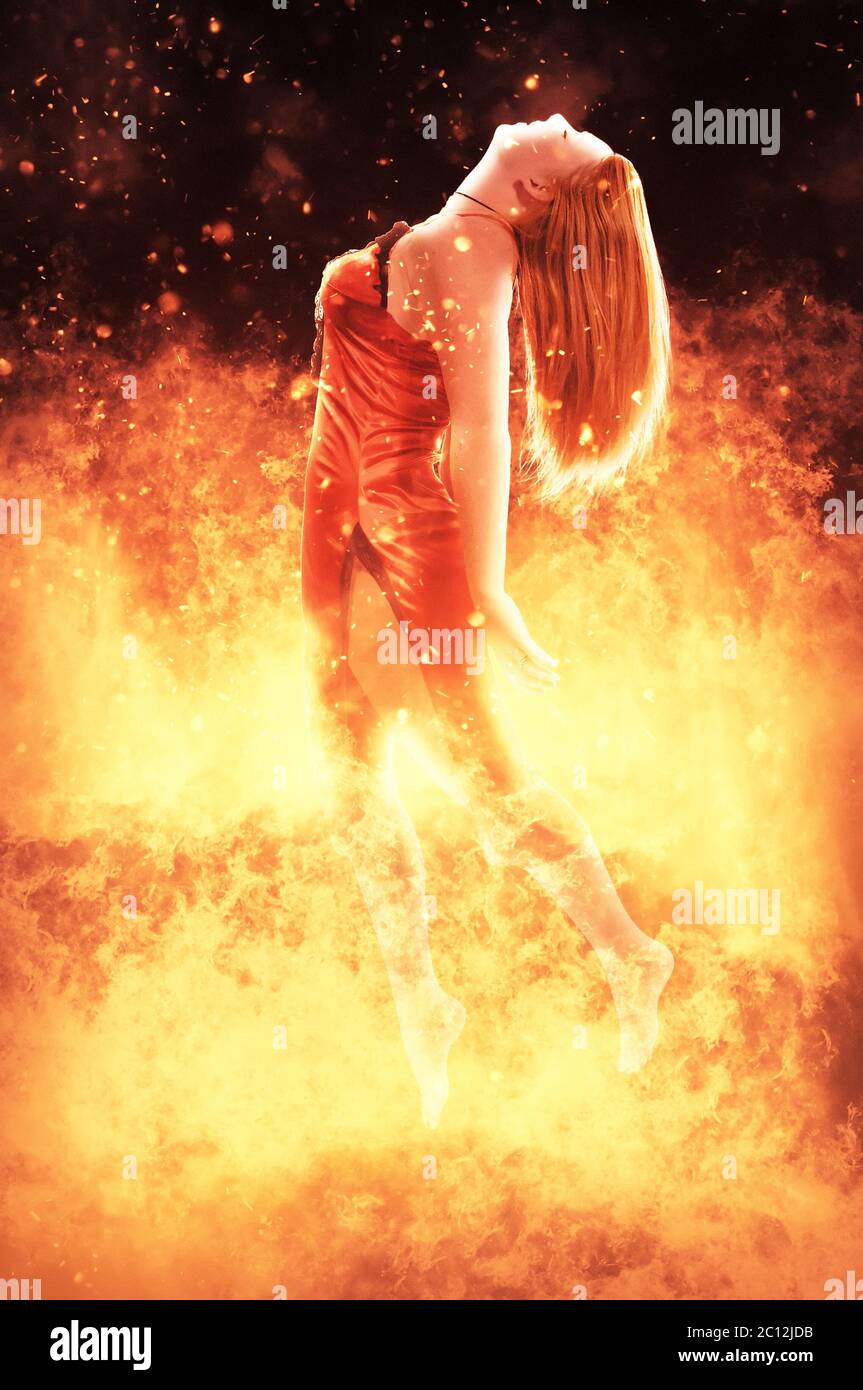 Beautiful Floating woman Stock Photo - Alamy