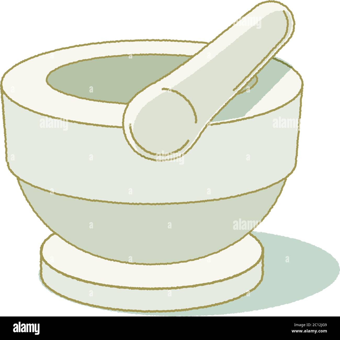 line art medical perscription mortar and pastel illustration Stock ...