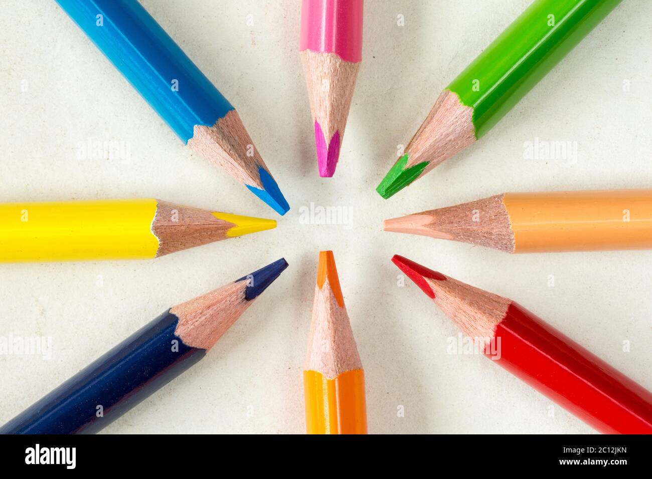 Close-up of a crayons circle Stock Photo - Alamy