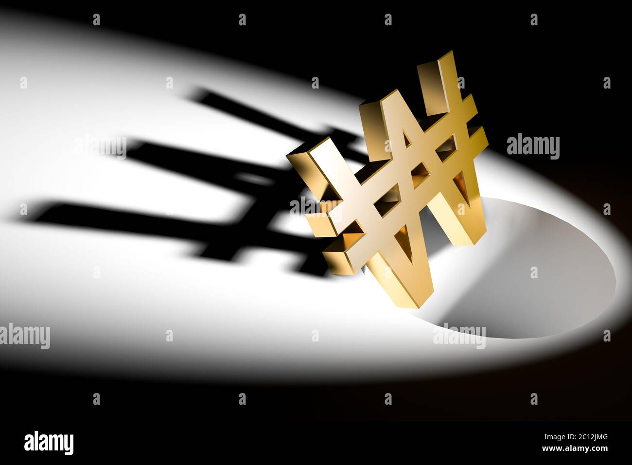 3d illustration currency sign of W Stock Photo - Alamy