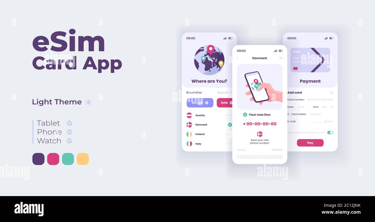 Global network services cartoon smartphone interface vector templates ...