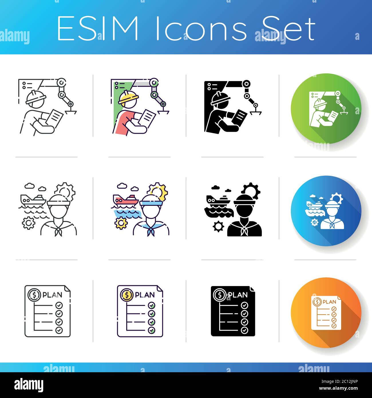 Engineer labor icons set Stock Vector Image & Art - Alamy