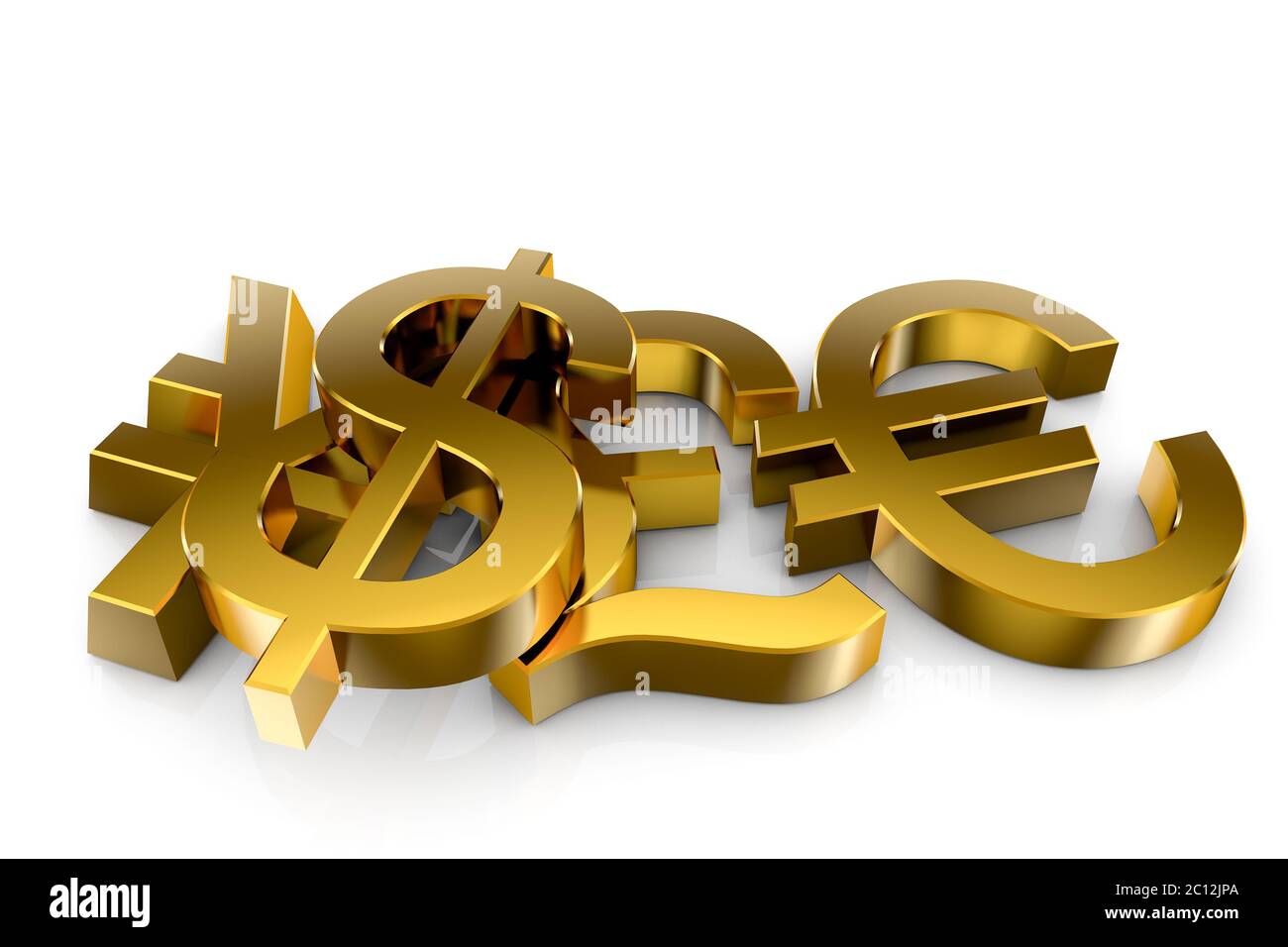 currency signs 3d illustration Stock Photo - Alamy