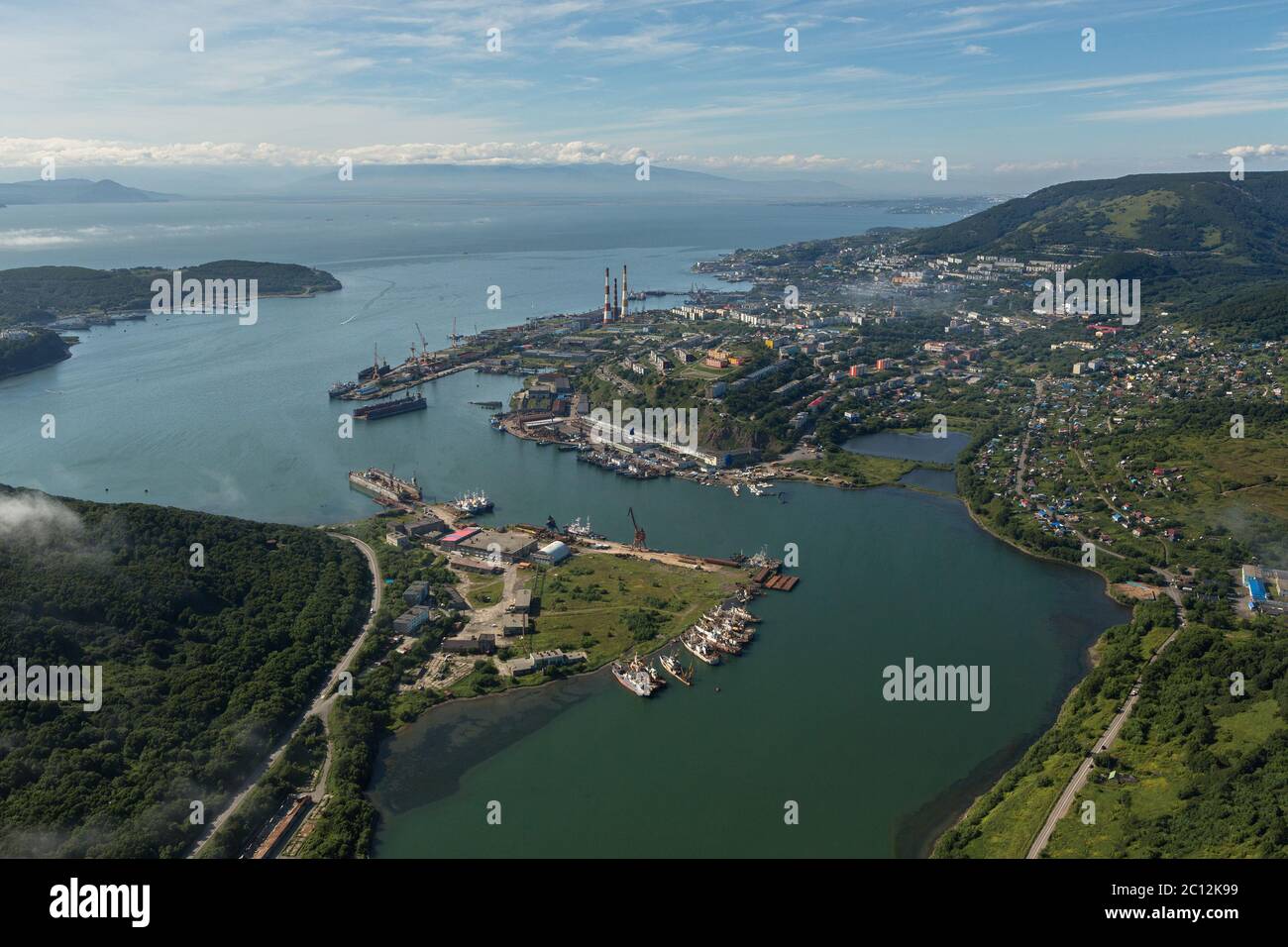 Avacha Bay and Petropavlovsk-Kamchatsky on the southeastern coast of ...