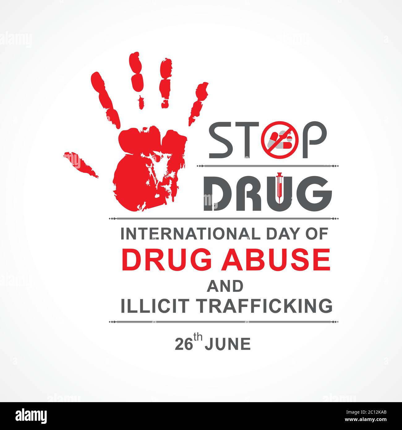 Vector Illustration of International Day against DRUG ABUSE and ...