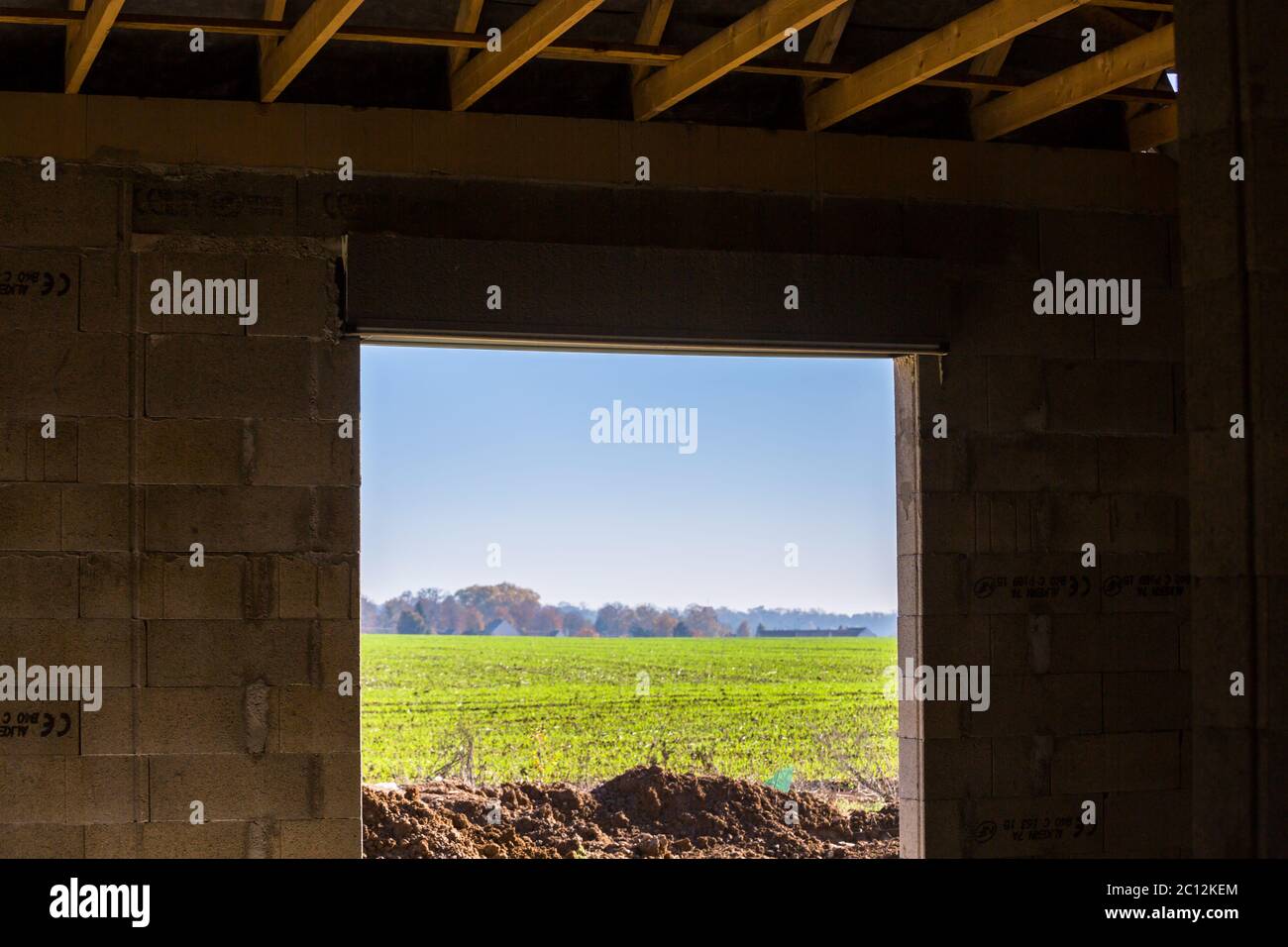 Exterior view from a building under construction Stock Photo - Alamy
