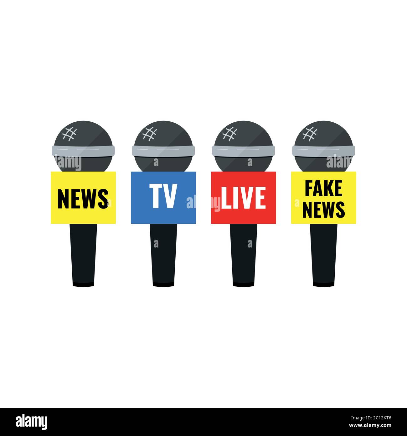 News microphone icon set isolated on white background Stock Vector Image & Art - Alamy