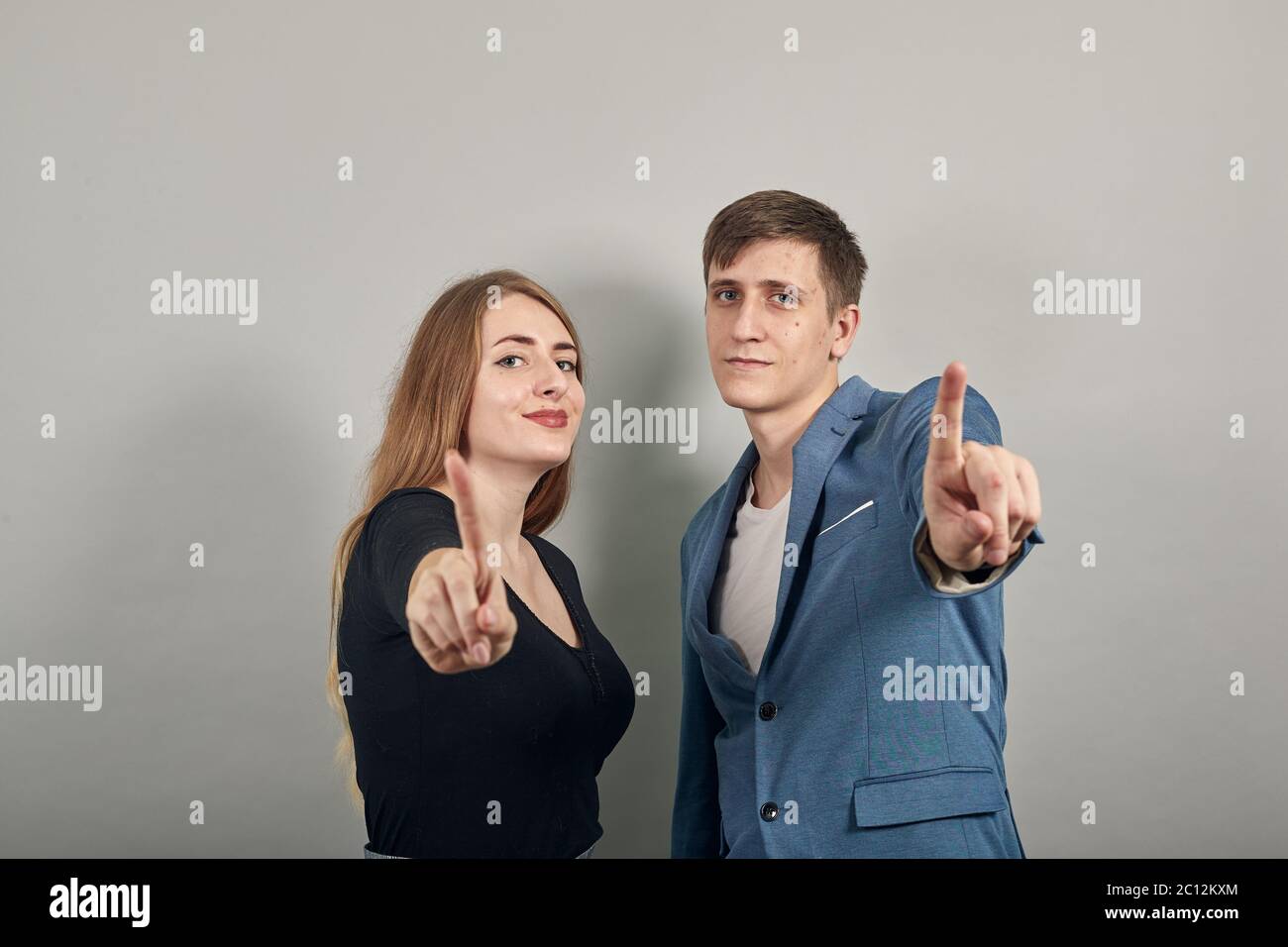 Man finger pointing forward hi-res stock photography and images - Alamy