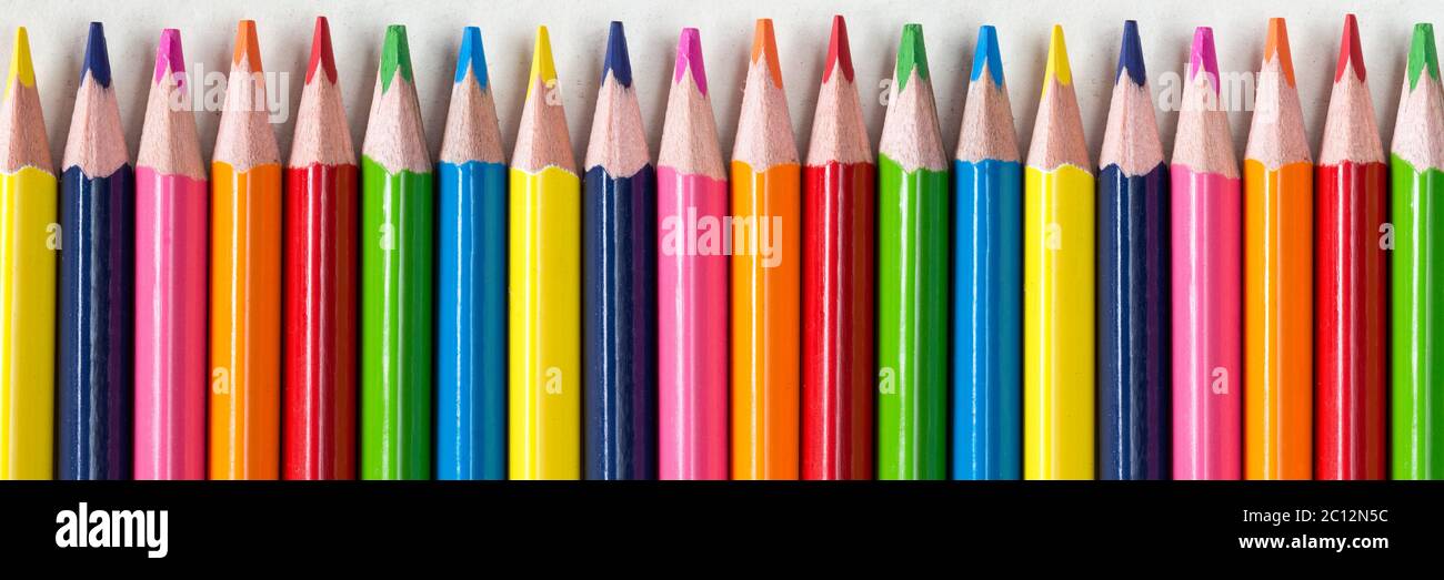 Close-up set of colored pencils Stock Photo - Alamy
