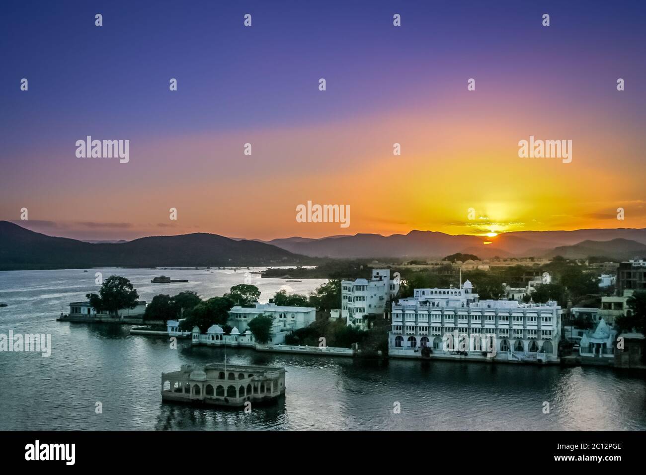 Sunset over Udaipur city Stock Photo - Alamy