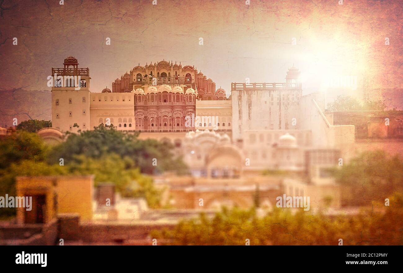 Hawa mahal and sunset hi-res stock photography and images - Alamy