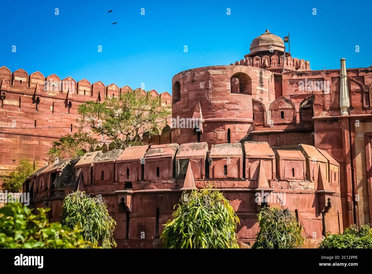 Red Fort massive walls Stock Photo - Alamy