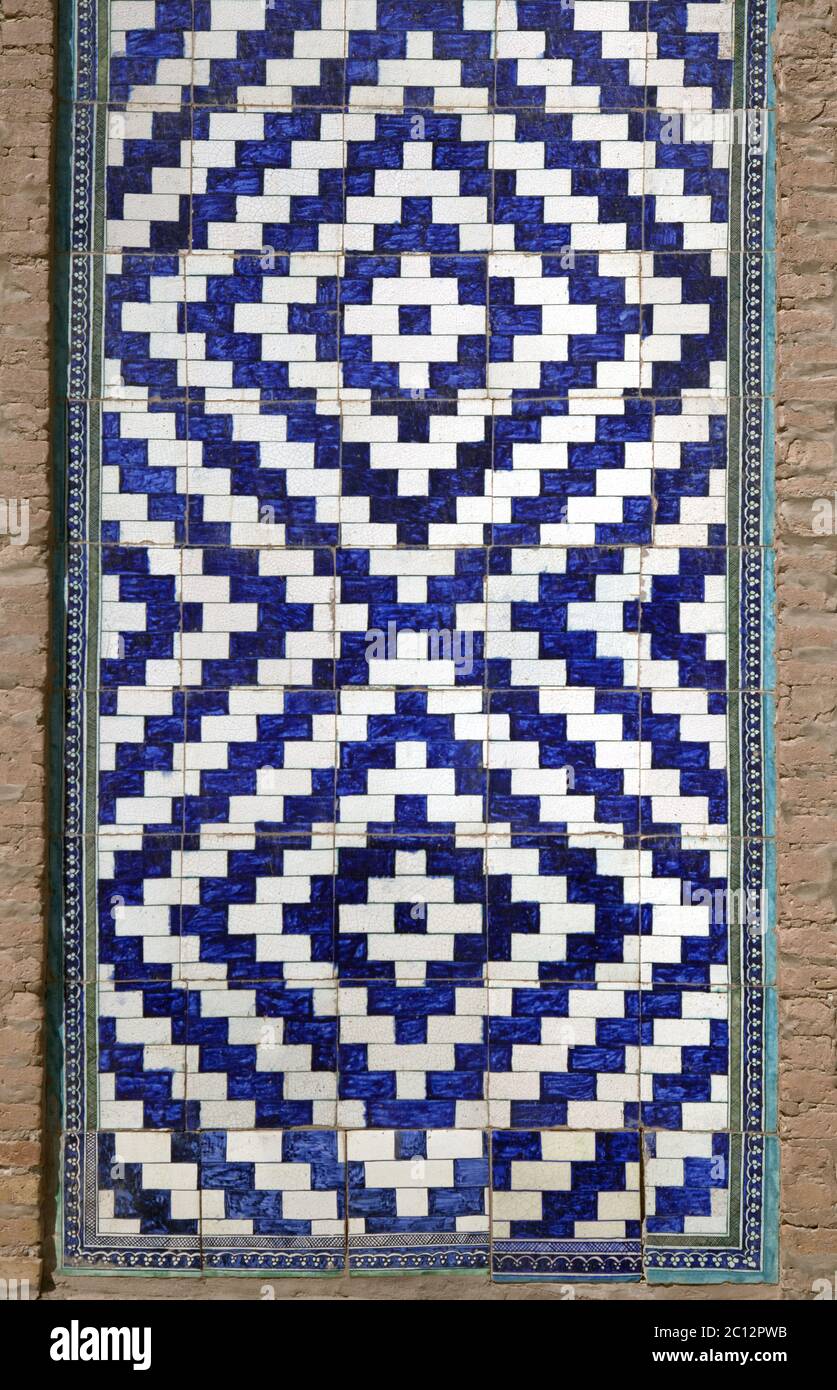 Old Eastern mosaic on the wall of a mosque, Uzbekistan Stock Photo - Alamy