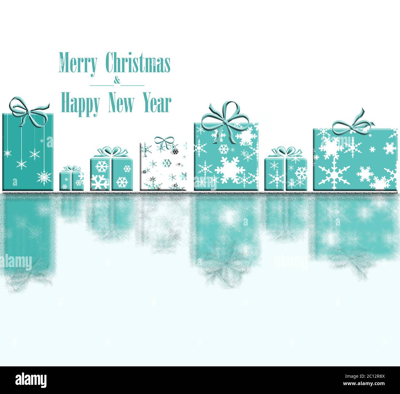 Luxury Christmas New Year greeting card concept. Tiffany blue words ... Luxury Christmas New Year greeting card concept. Tiffany blue words ...