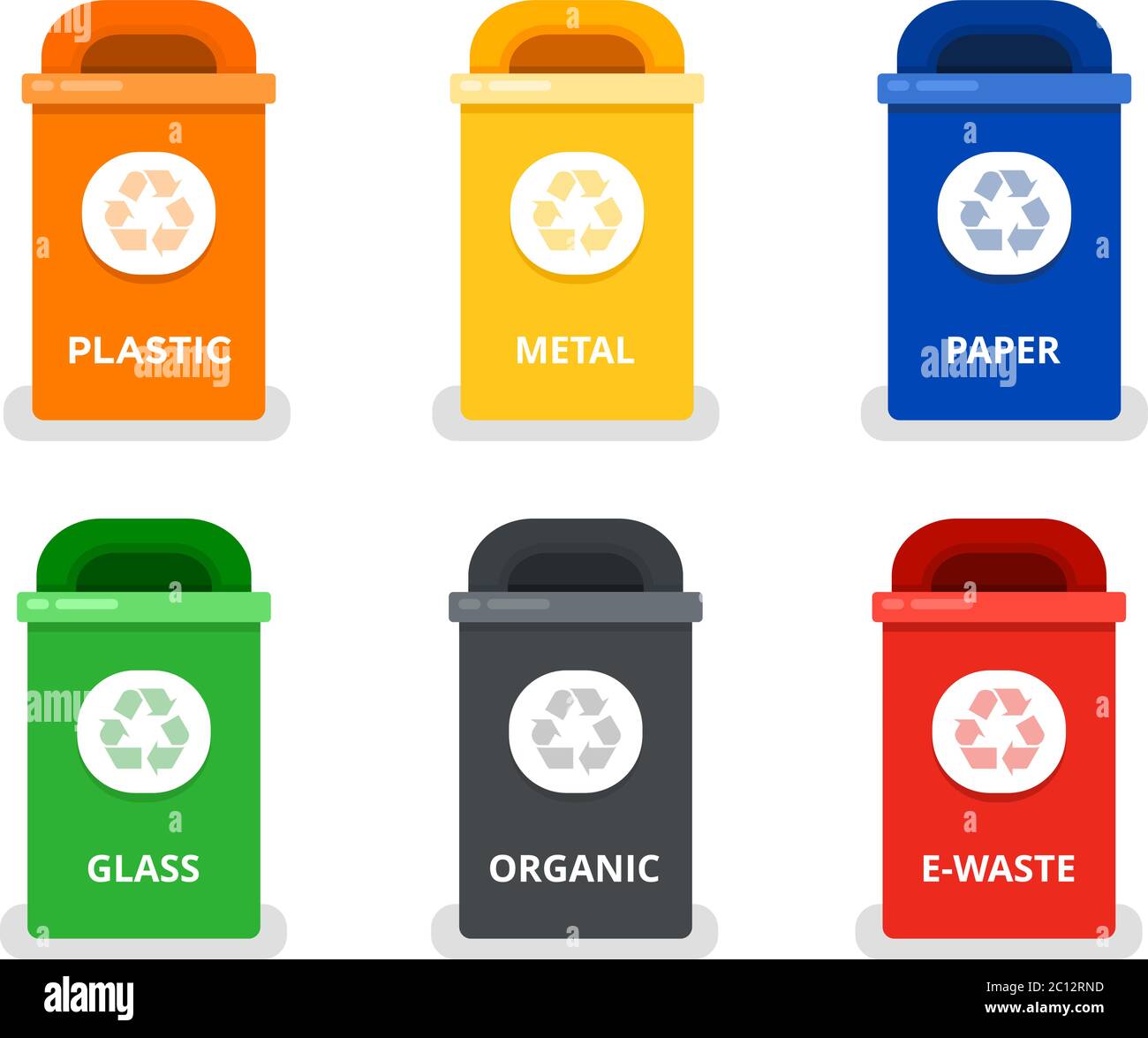 Colored trash cans vector flat isolated Stock Vector Image & Art - Alamy