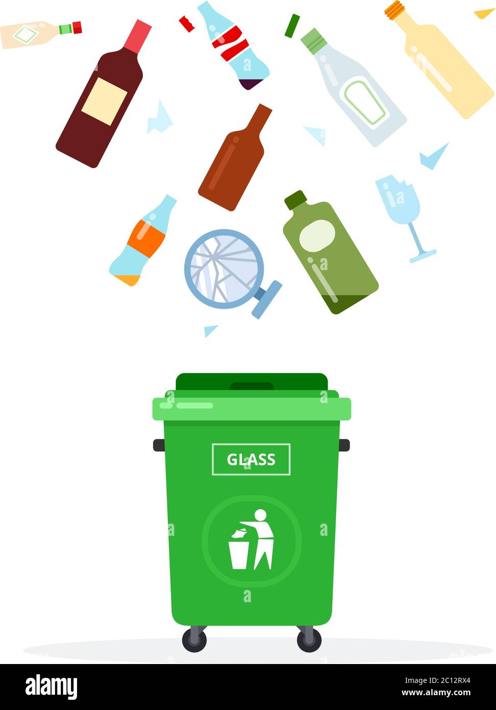 Green Trash Can Clipart