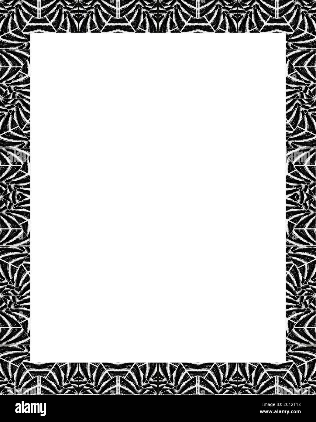 White Frame with Decorated Tribal Design Borders Stock Photo - Alamy