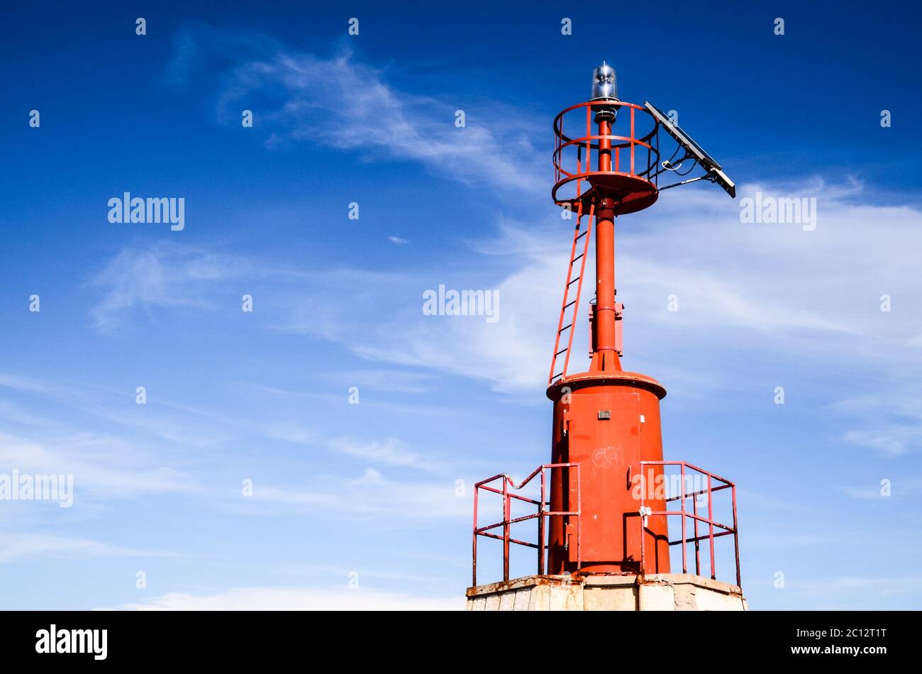 The Red Steel Lighthouse Stock Photo - Alamy