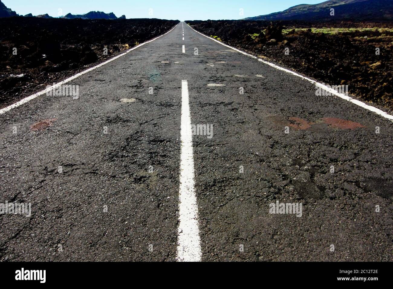 Long Lonely Road Stock Photo - Alamy