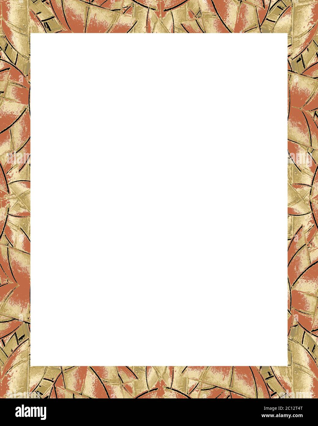 White Frame with Decorated Borders Stock Photo - Alamy
