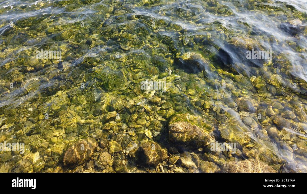 Water textures showing stones in the water Stock Photo - Alamy