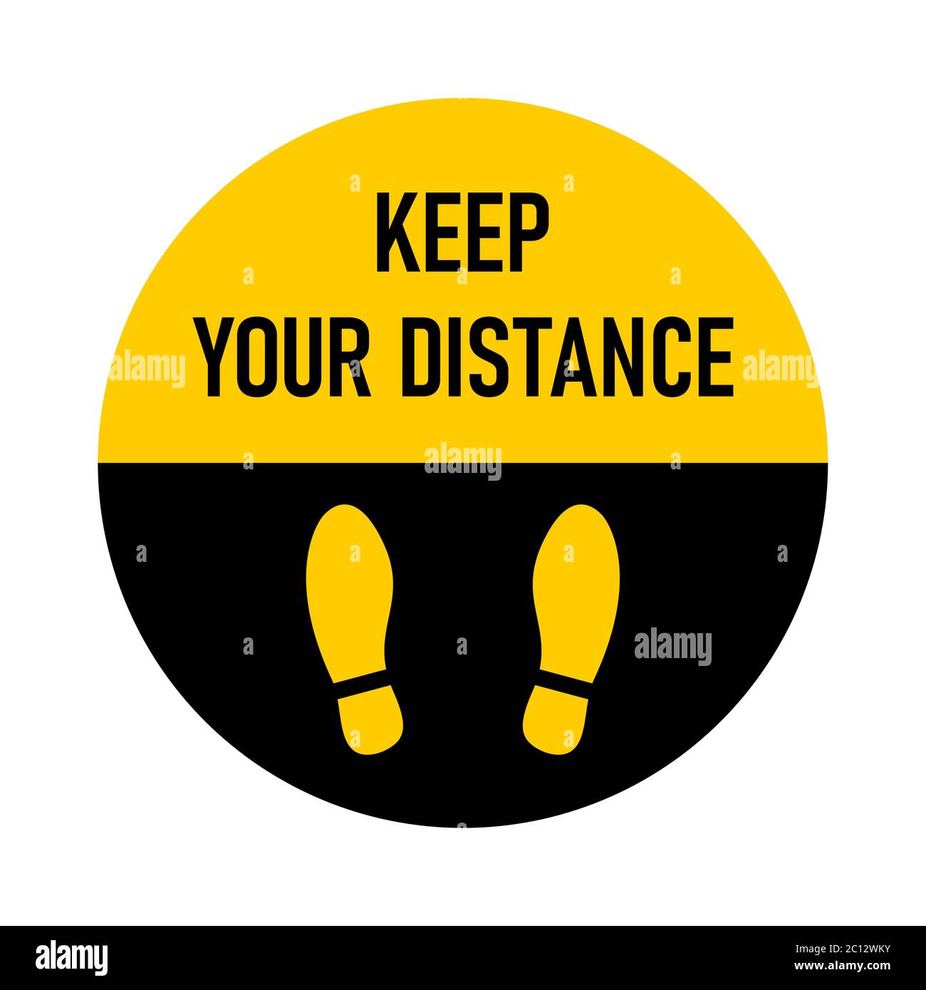 Keep Your Distance Round Floor Marking For Queue Shoe Prints Social ...