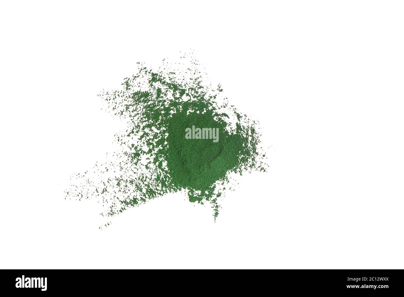 Top view of chlorella powder isolated on white background Stock Photo ...