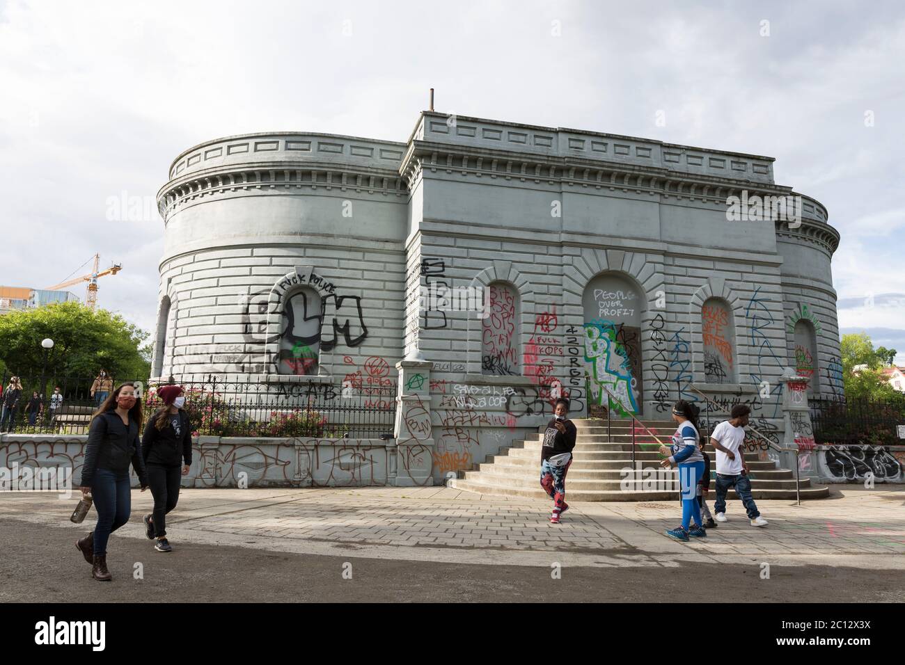 Cal Anderson Park’s Gate House is covered with graffiti in the “Capitol ...
