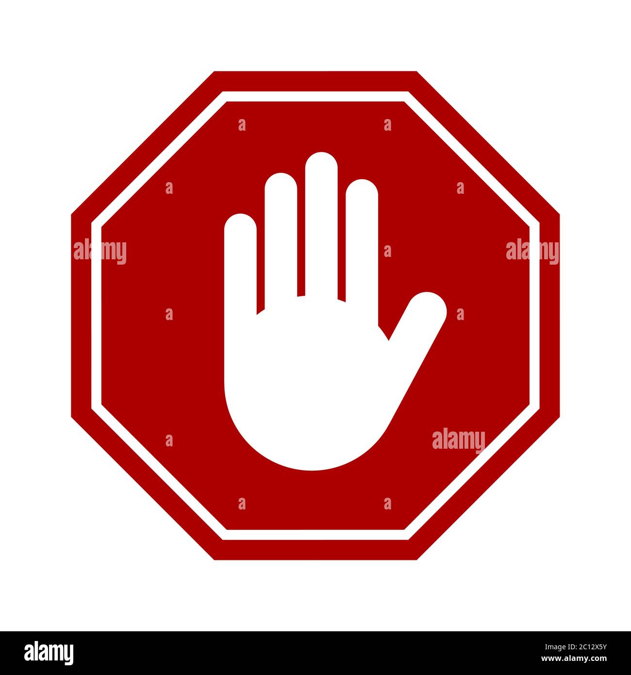Stop Sign with Hand Icon. Vector Image Stock Vector Image & Art - Alamy